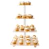 4-Tier Clear Acrylic Square Cupcake Display and Cake Stand with Yellow ...
