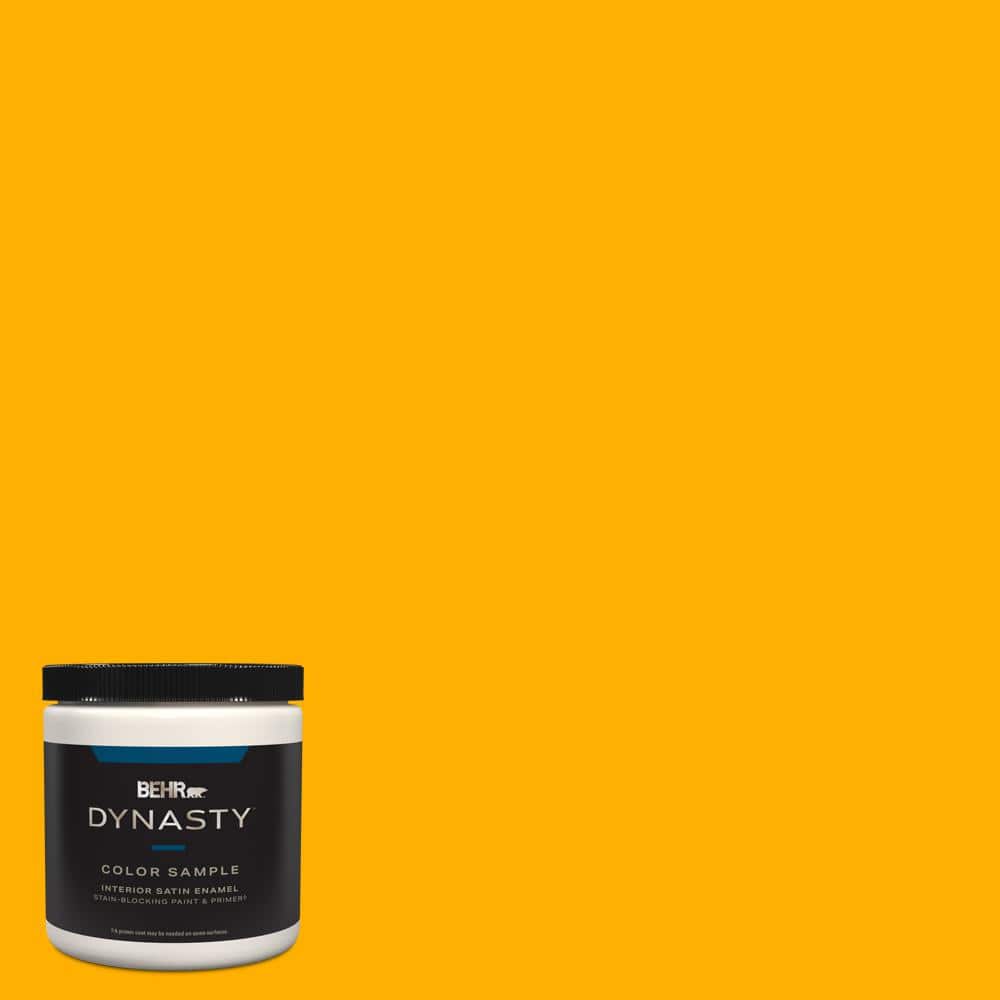 BEHR DYNASTY 8 oz. #S-G-350 Desert Glow Satin Enamel Stain-Blocking ...