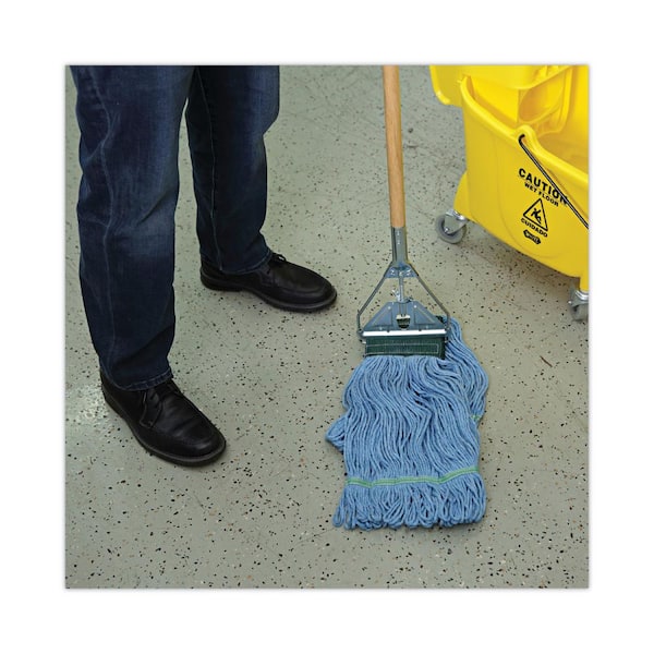 s Boardwalk Spring Grip Metal Head Mop Handle For Most Mop Heads, Wood ...