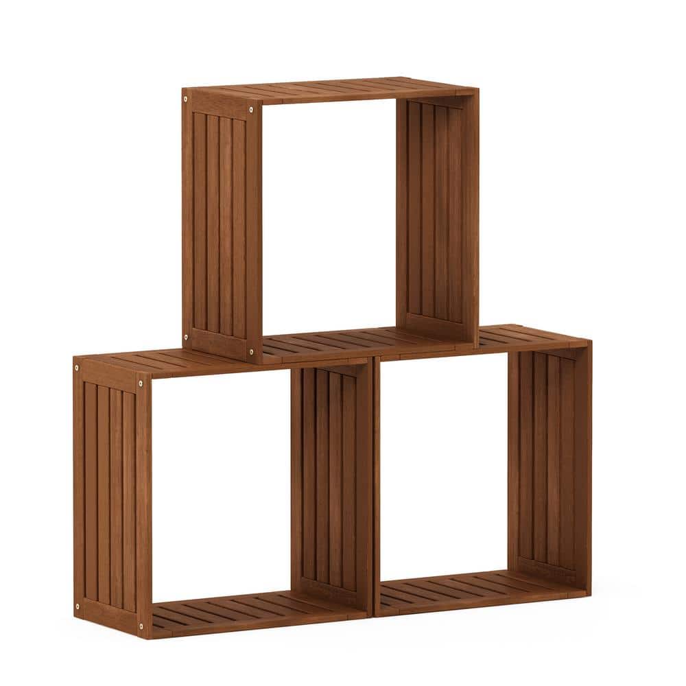 Furinno Tioman Natural Color Multipurpose Meranti Wood Stacking Shelf ...