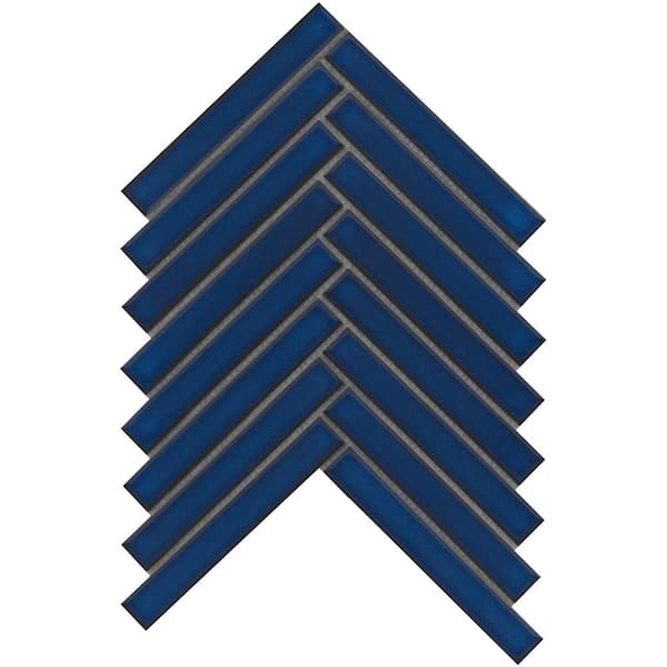 EMSER TILE Regala Token 8 in. x 10 in. Glossy Porcelain Mosaic Wall ...