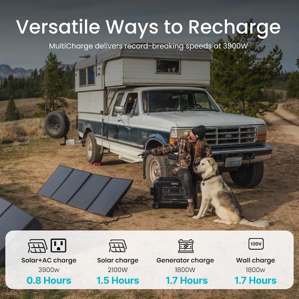 OUPES 3600-Watt Battery Generator Mega 3 Solar Generator LiFePO4 ...