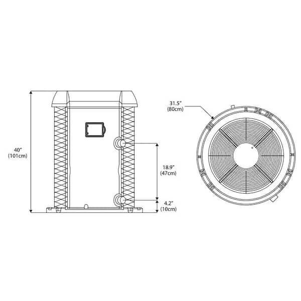 HAYWARD HeatPro 100,000 BTU In Ground Heat Pump Pool Heater W3HP31005T ...