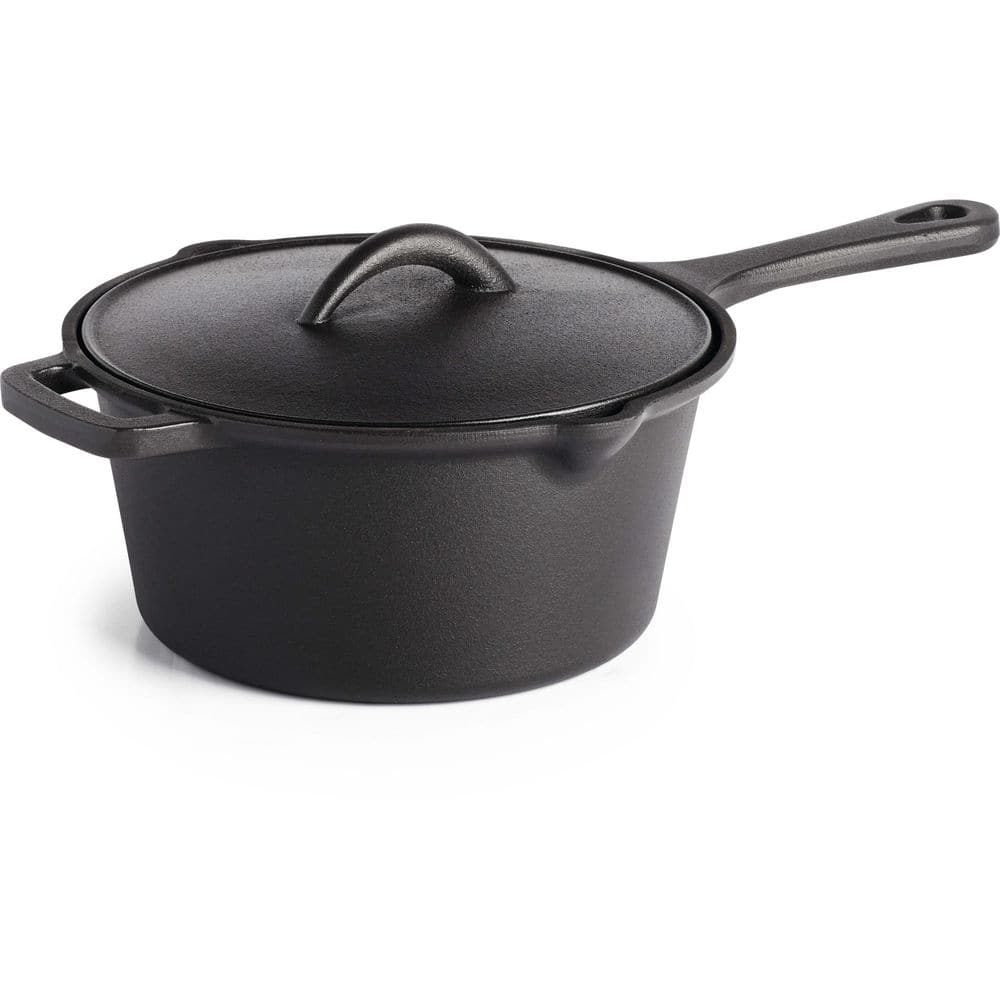 NAPOLEON 7.5 in. Cast Iron Sauce Pan with Lid 56051 - The Home Depot