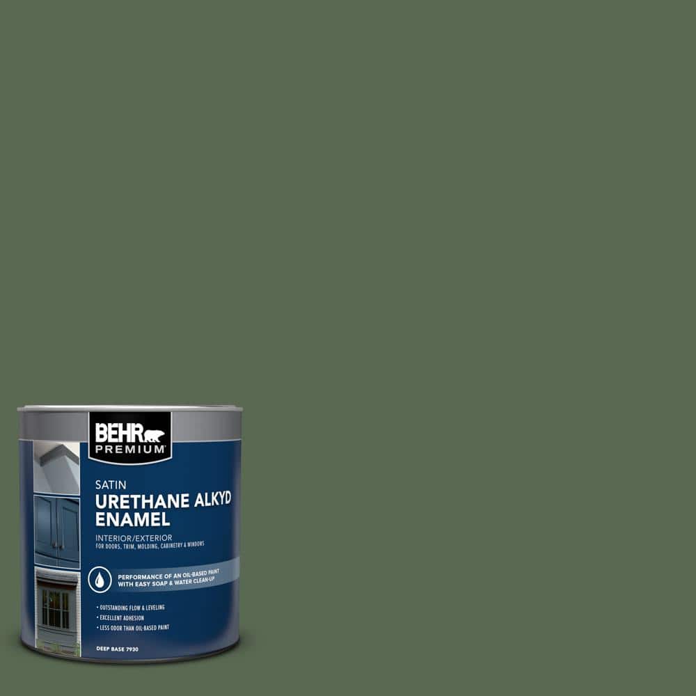 BEHR PREMIUM 1 qt. #S390-7 Trailing Vine Satin Enamel Urethane Alkyd ...