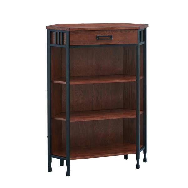 Mission Oak Wood Corner Bookcase with Adjustable Nepal | Ubuy