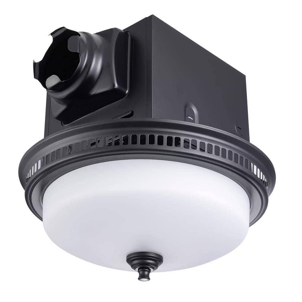LIFT BRIDGE KITCHEN & BATH Decorative Round Matte Black 110 CFM Ceiling ...