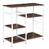Outopee Industrial Brown Kitchen Baker's Rack with 3-Tier Shelves ...