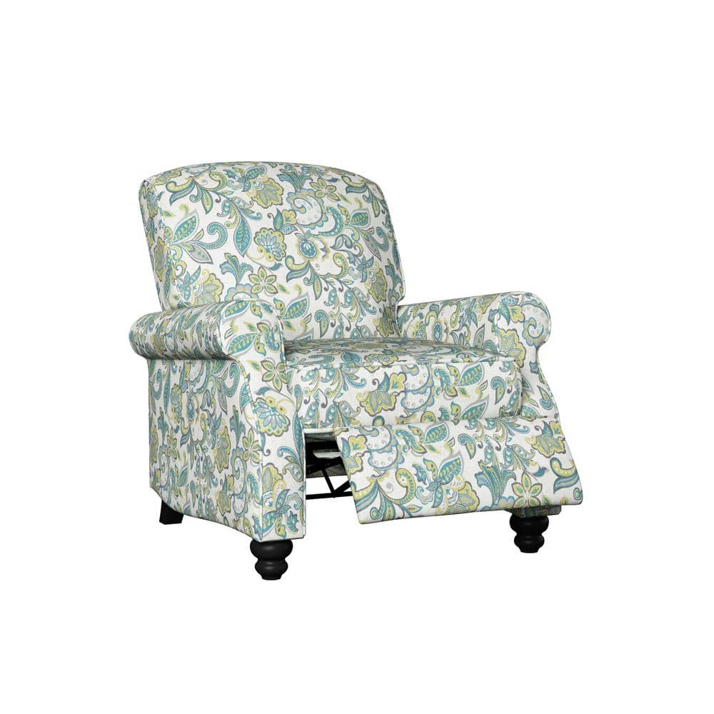 ProLounger Turquoise Green Multi-Floral Garden Print Fabric 3-Position ...