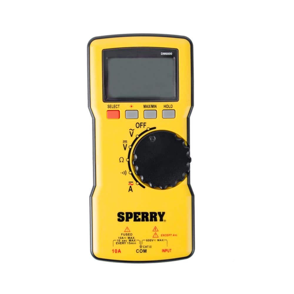 Sperry 600V AC/DC Thin Digital Multimeter Autoranging DM6800 - The Home ...