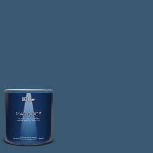 BEHR ULTRA 1 gal. #M500-6 Express Blue Extra Durable Semi-Gloss Enamel ...