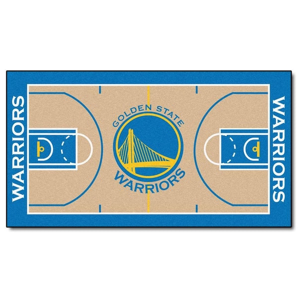 FANMATS NBA Golden State Warriors 3 ft. x 5 ft. Large Court Runner Rug ...