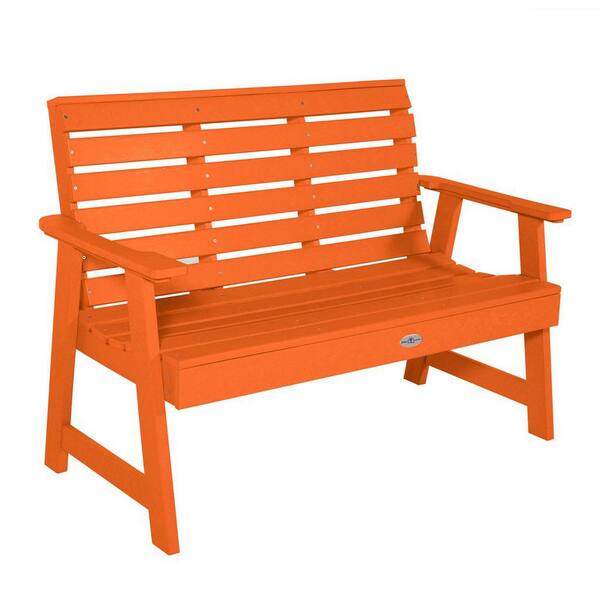 Highwood Riverside 4 ft. 2-Person Citrus Orange Recycled Plastic Garden ...