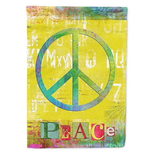 Caroline's Treasures 28 in. x 40 in. Polyester Artsy Peace Flag Canvas ...