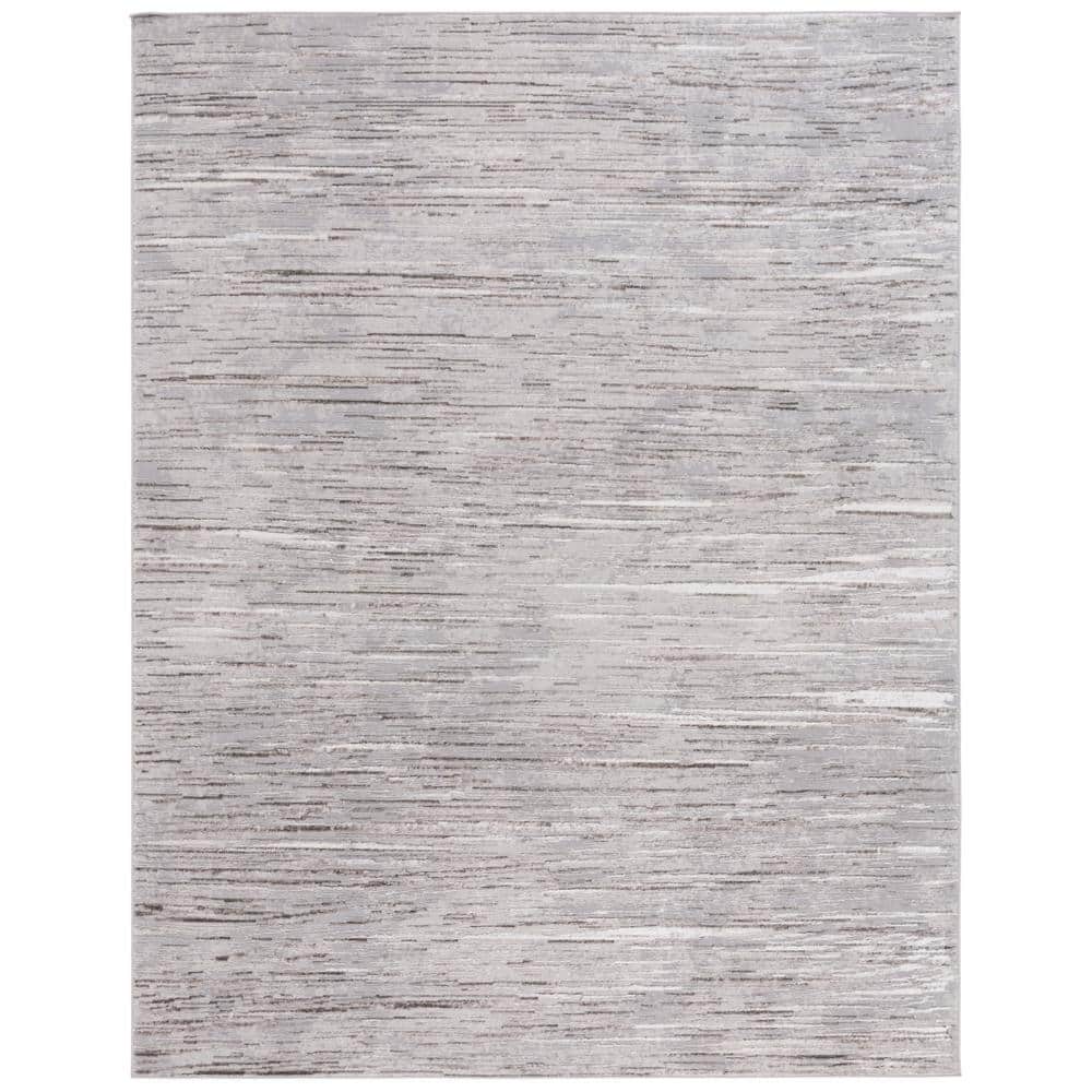 SAFAVIEH Martha Stewart Gray/Light Gray 9 ft. x 12 ft. Muted Striped ...