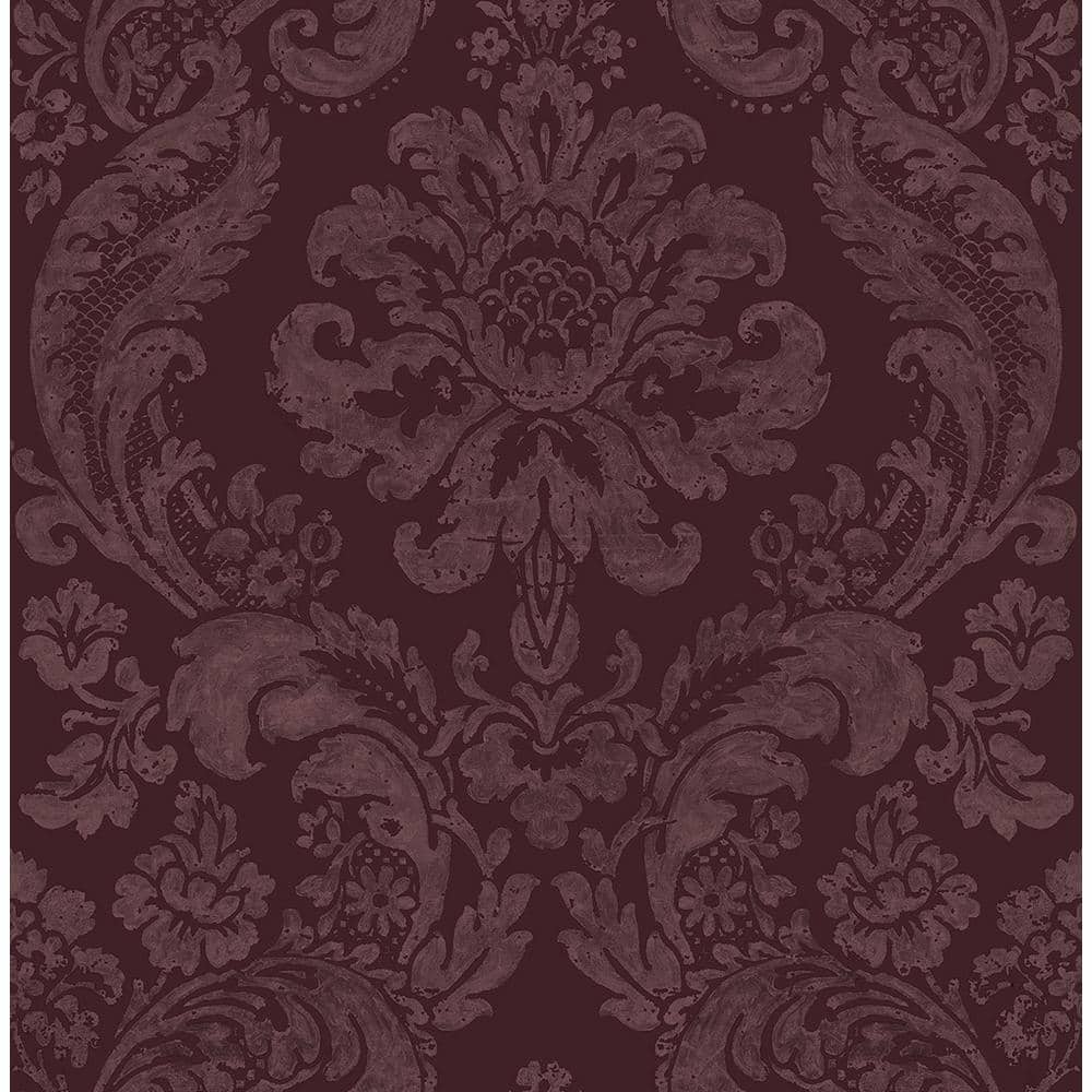A-Street Prints Shadow Merlot Damask Merlot Wallpaper Sample 2763 ...