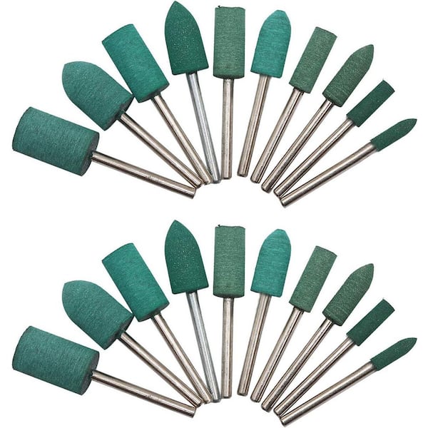3mm Green Rubber Polishing Drill Bits Abrasive Tips with Bullet ...