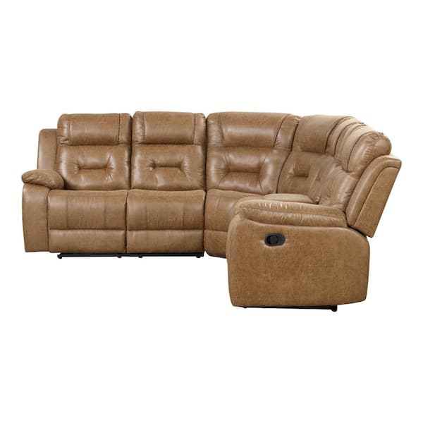 Furniture of america faux leather reclining sectional with chaise store