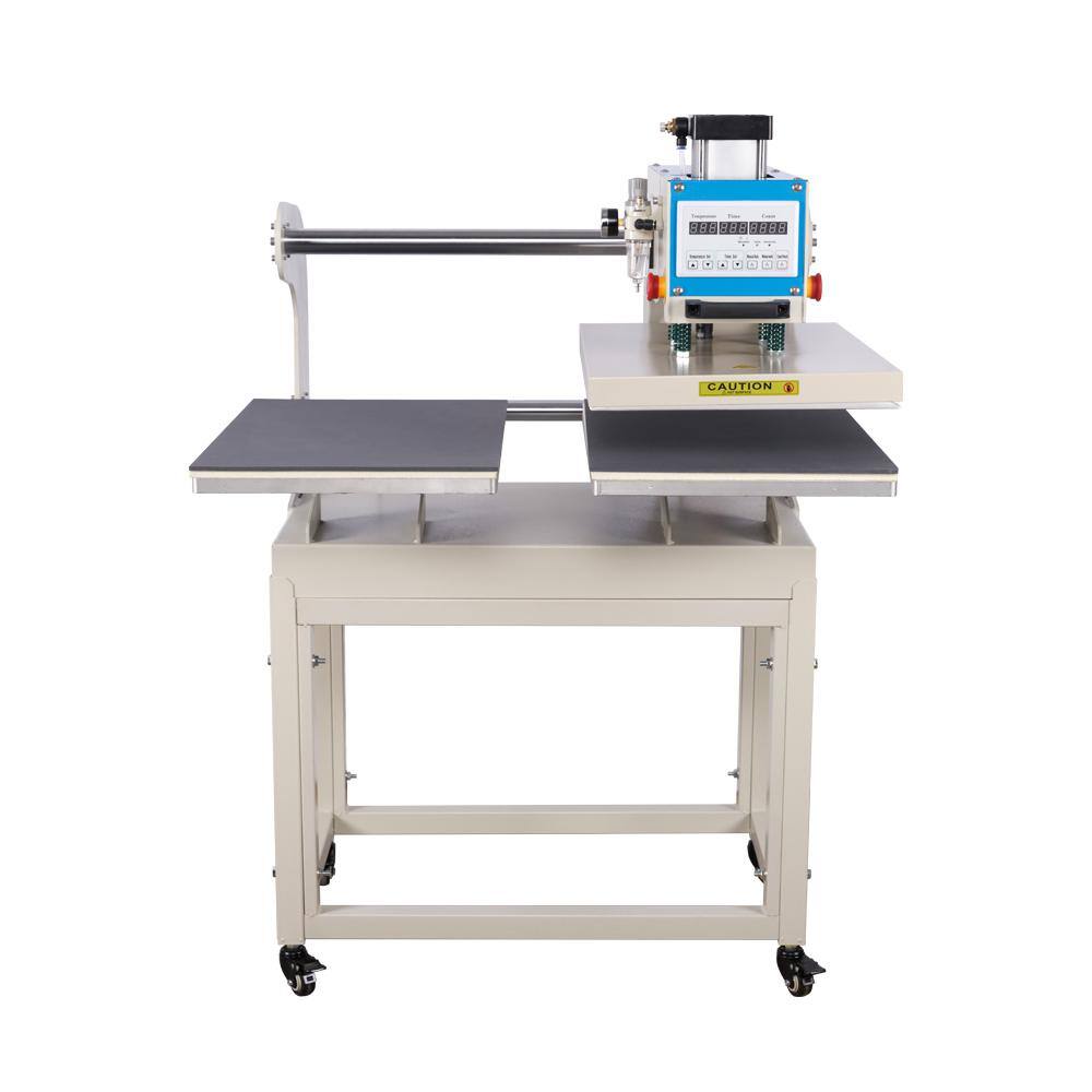 16 in. x 24 in. Up Sliding Dual Platen Heat Press Machine, White Plus ...