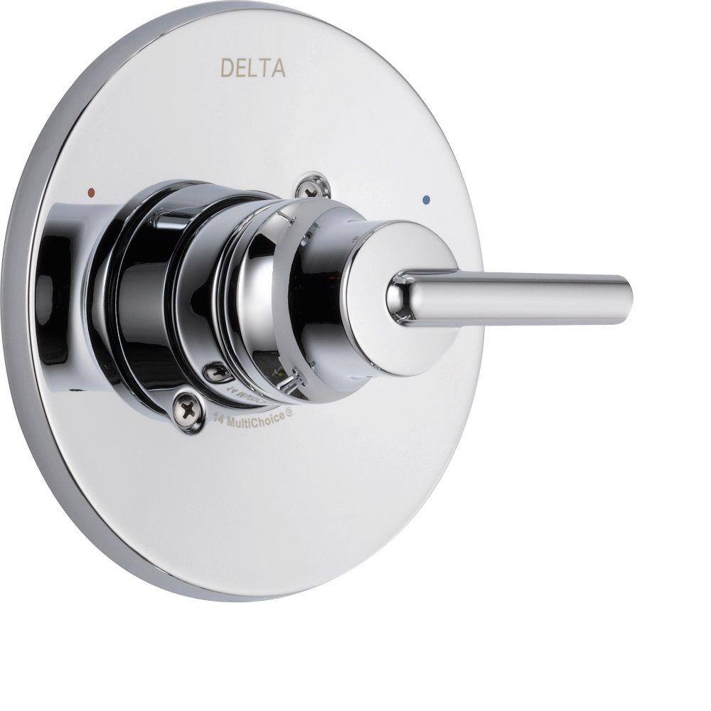 Delta Trinsic 1-Handle Wall-Mount Valve Trim Kit in Chrome (Valve Not ...