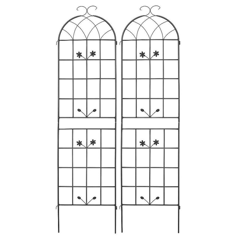 2-Pack Metal Garden Trellis-71" Tall Plant Supports for Climbing Vines ...