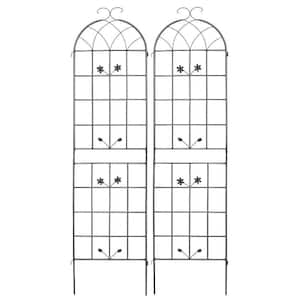 Gruisse 71 in. Black Powder-Coated Iron Garden Trellis for Climbing ...