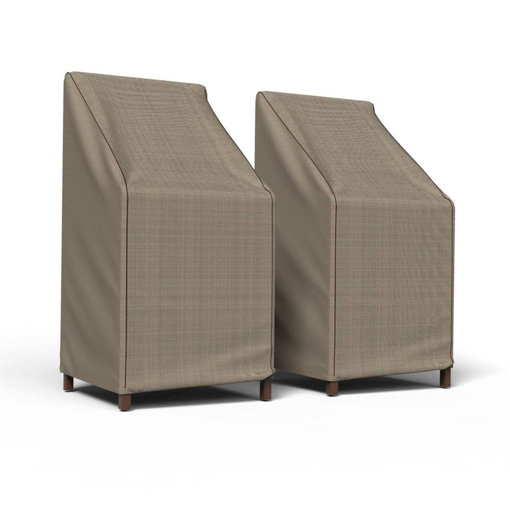 Budge English Garden 49 in. Tan Stacked Chair/Barstool Cover (2-Pack ...