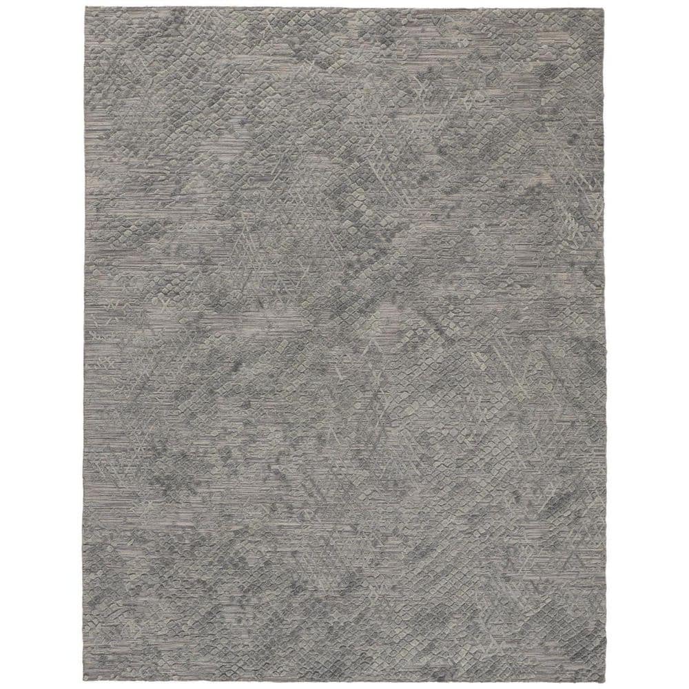 HomeRoots 5 ft. x 8 ft. Gray Abstract Area Rug 2000513563 - The Home Depot
