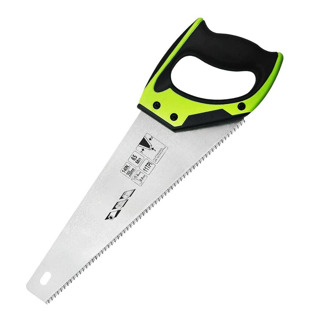 Fine-Cut 14 in. Pro Hand Saw with Sharp Blade and Ergonomic Non-Slip ...