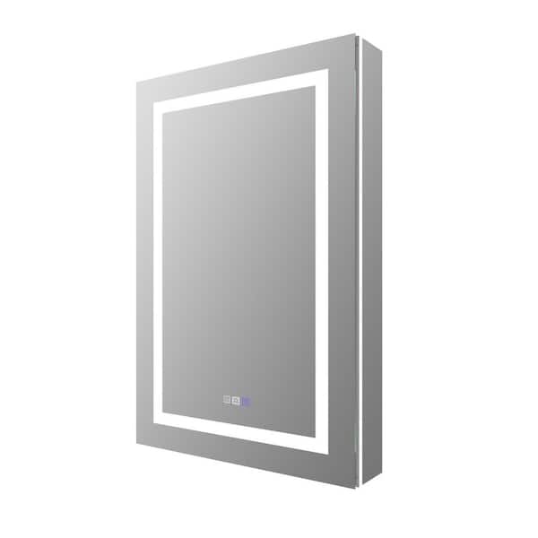 Eoviamne Smart 24 in. W x 36 in. H Rectangular Aluminum Medicine ...