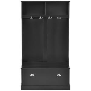 Harper & Bright Designs Black Modern Style 59 in. W Hall Tree with ...