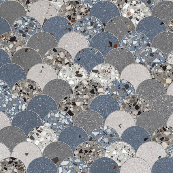 Ivy Hill Tile Bryant Scale Blue 11.02 in. x 15.74 in. Matte Porcelain ...