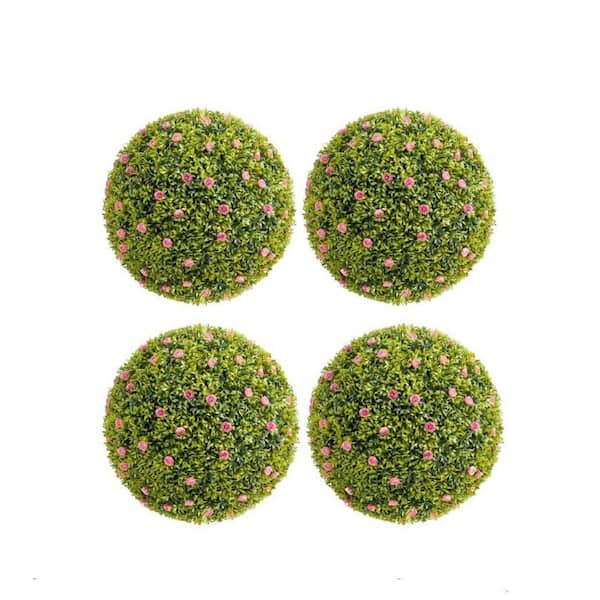 MOVECOM 1FT 4PC Artificial Topiary Flower Balls,Round Topiary Balls ...