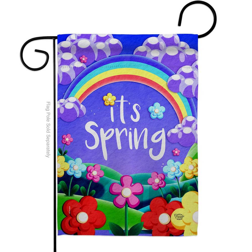 Ornament Collection 13 in. x 18.5 in. Colorful Spring Garden Flag ...