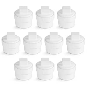 PLUMBFLEX 4 in. White Rigid PVC DWV Cleanout Adapter, Hub x Female Pipe ...