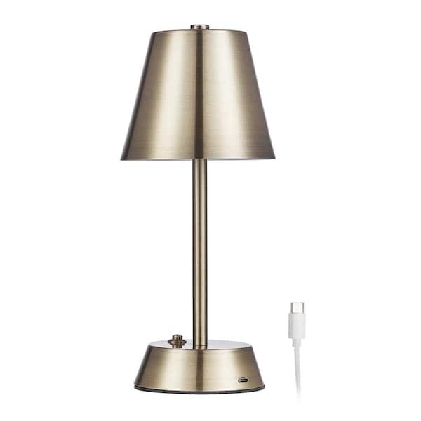 Hampton Bay 11in LED brass finish cordless desk lamp 1 pack 61000035 ...