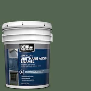 BEHR PREMIUM 1 qt. #S410-7 Equestrian Green Satin Enamel Urethane Alkyd ...