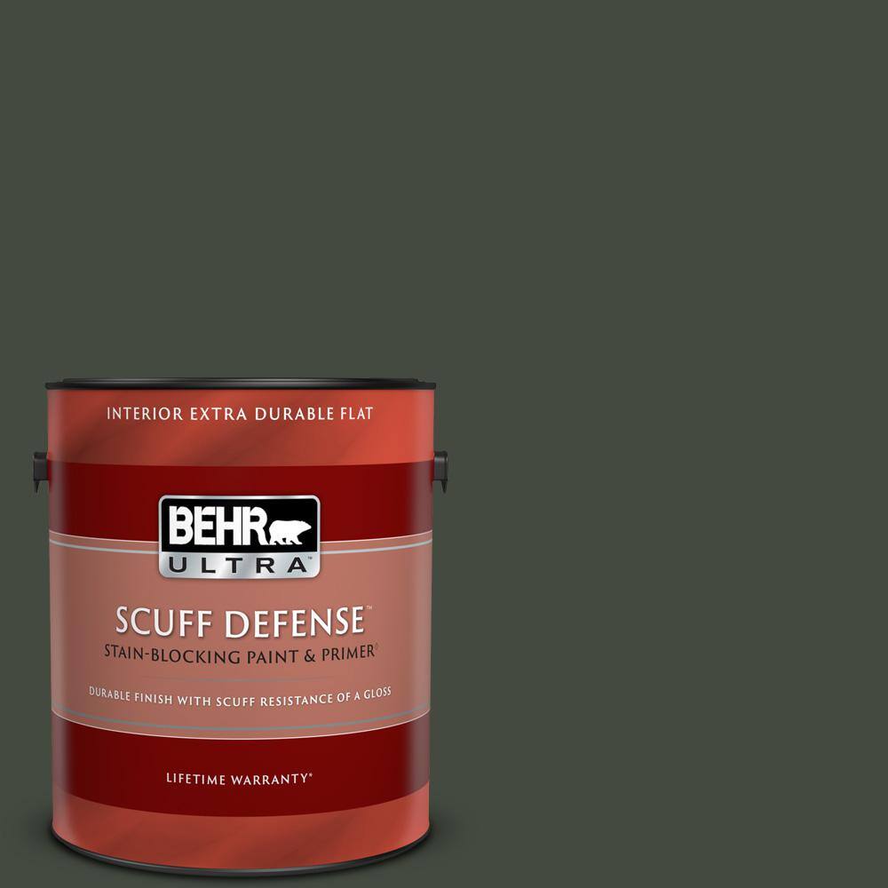 BEHR ULTRA 1 gal. #BXC-12 Deep Forest Extra Durable Flat Interior Paint ...