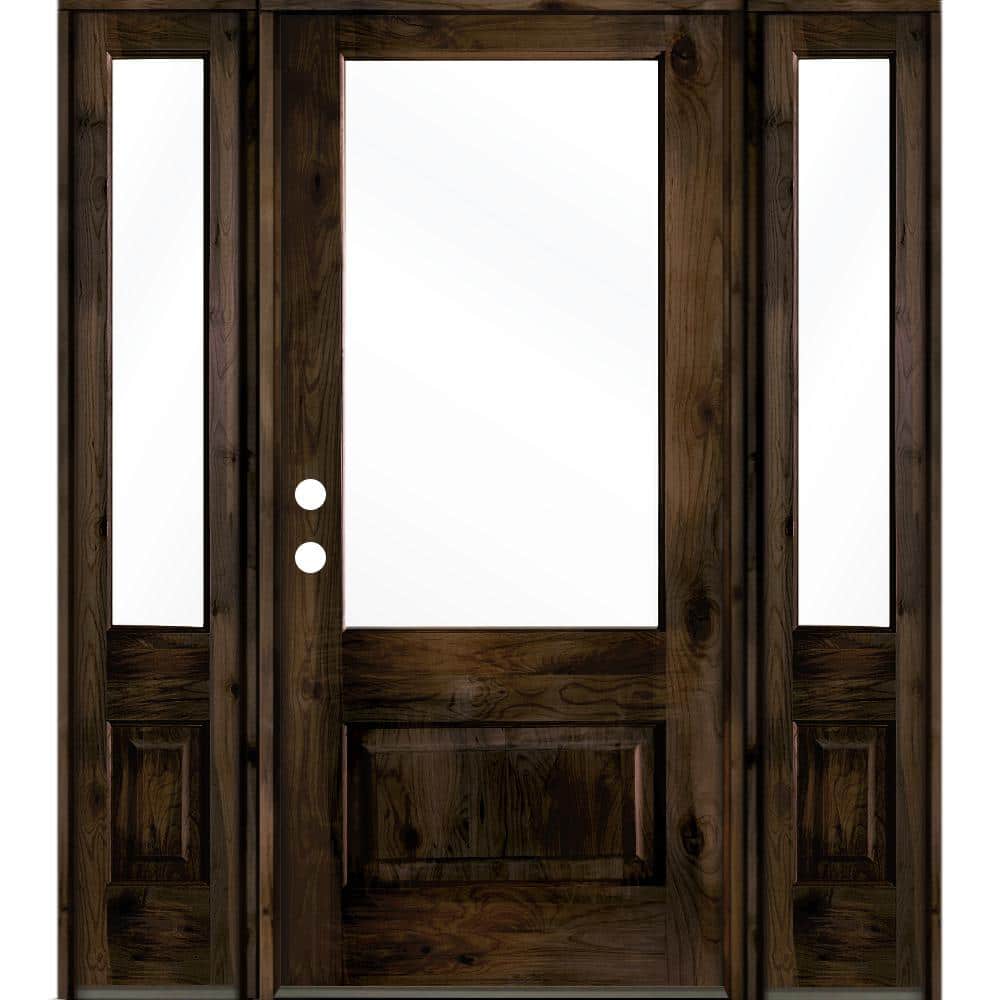 Krosswood Doors 64 in. x 80 in. Farmhouse Knotty Alder Right-Hand ...