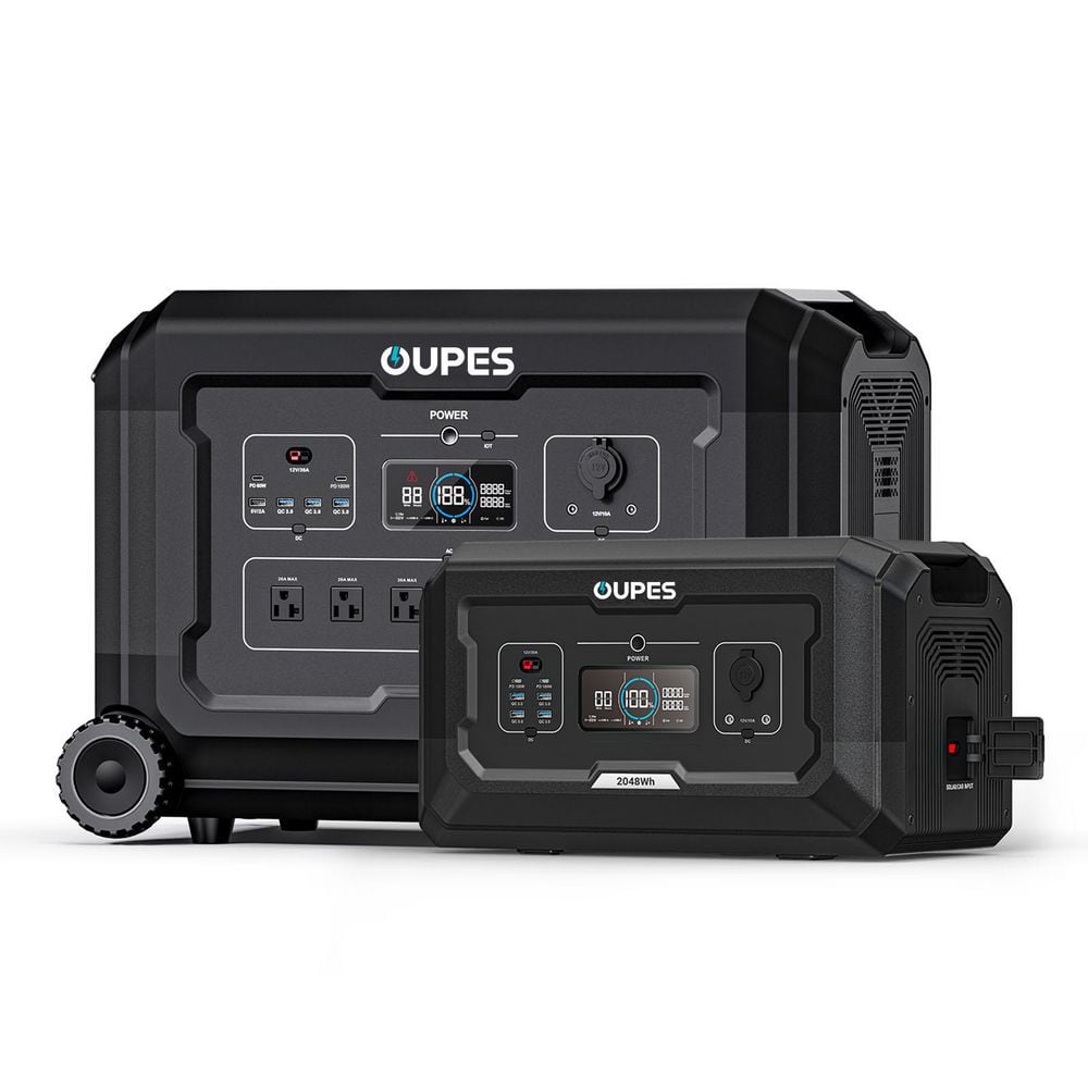 OUPES Battery Generator Mega 3 and B2 Battery 5120Wh Solar Generator ...