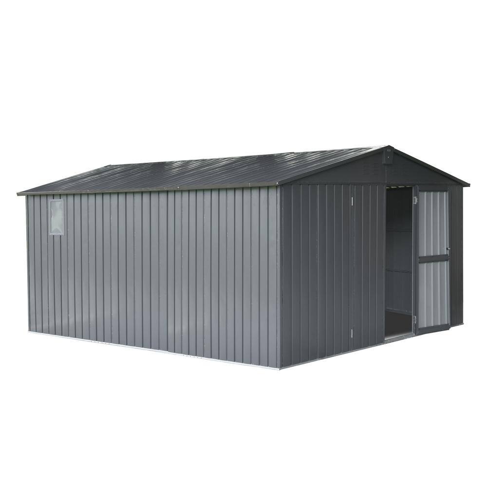 Boosicavelly 11 ft. W x 12.5 ft. D Metal Storage Shed with Double Door ...