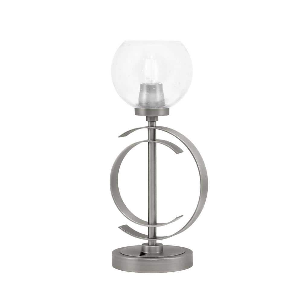 Savanna 16.5 in. Graphite Accent Table Lamp with Clear Bubble Glass ...