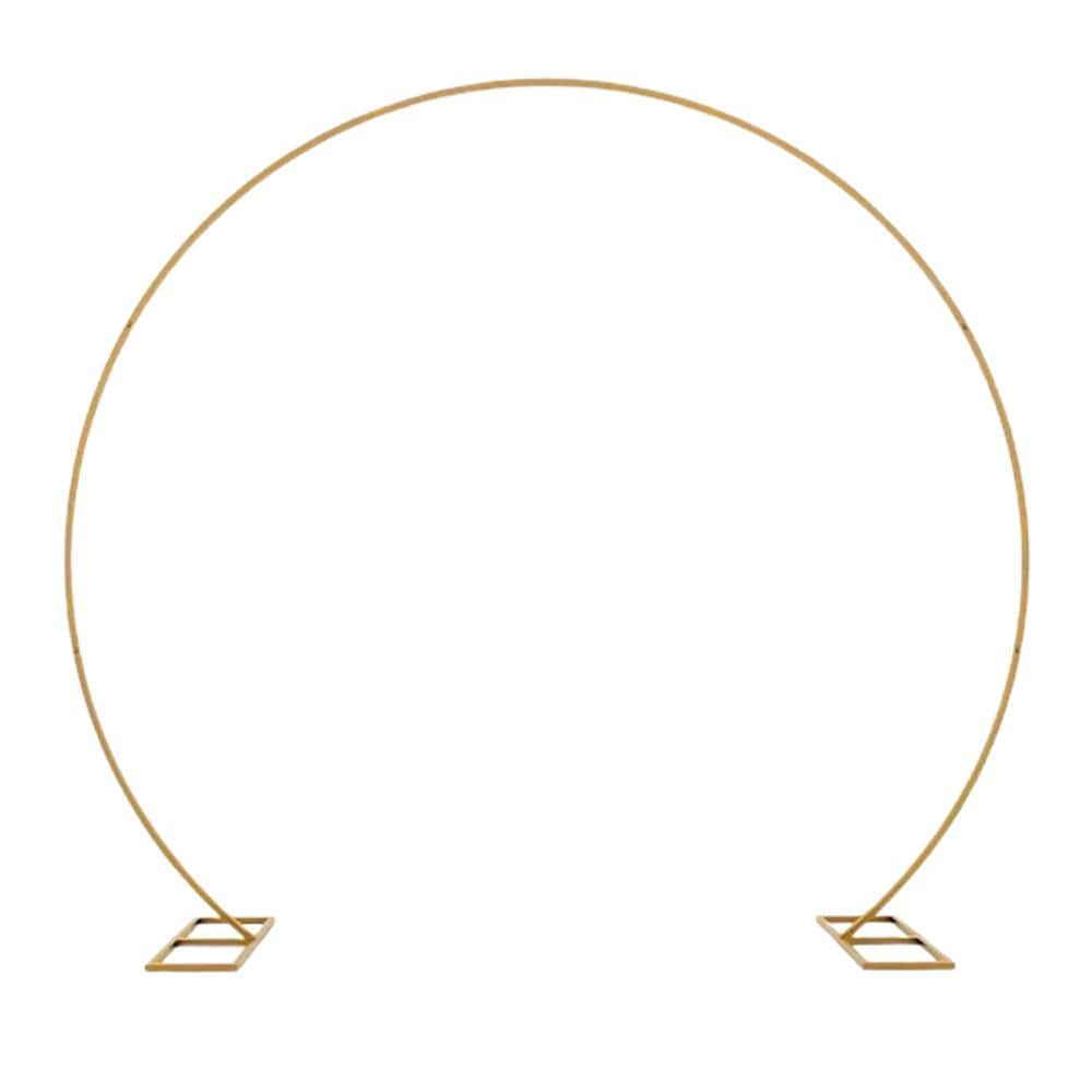 Misopily 84 in. Gold Metal Circle Wedding Arch Frame Backdrop Trellis ...