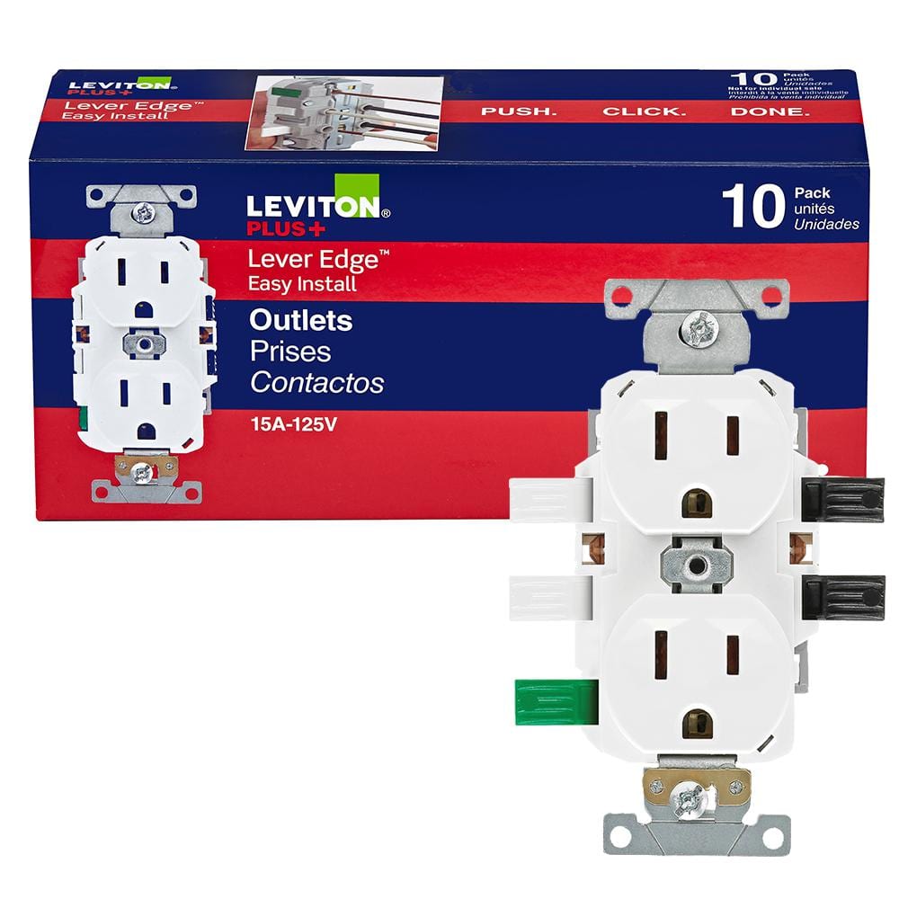 Reviews for Leviton Lever Edge Easy Install 15 Amp 125-Volt Duplex ...