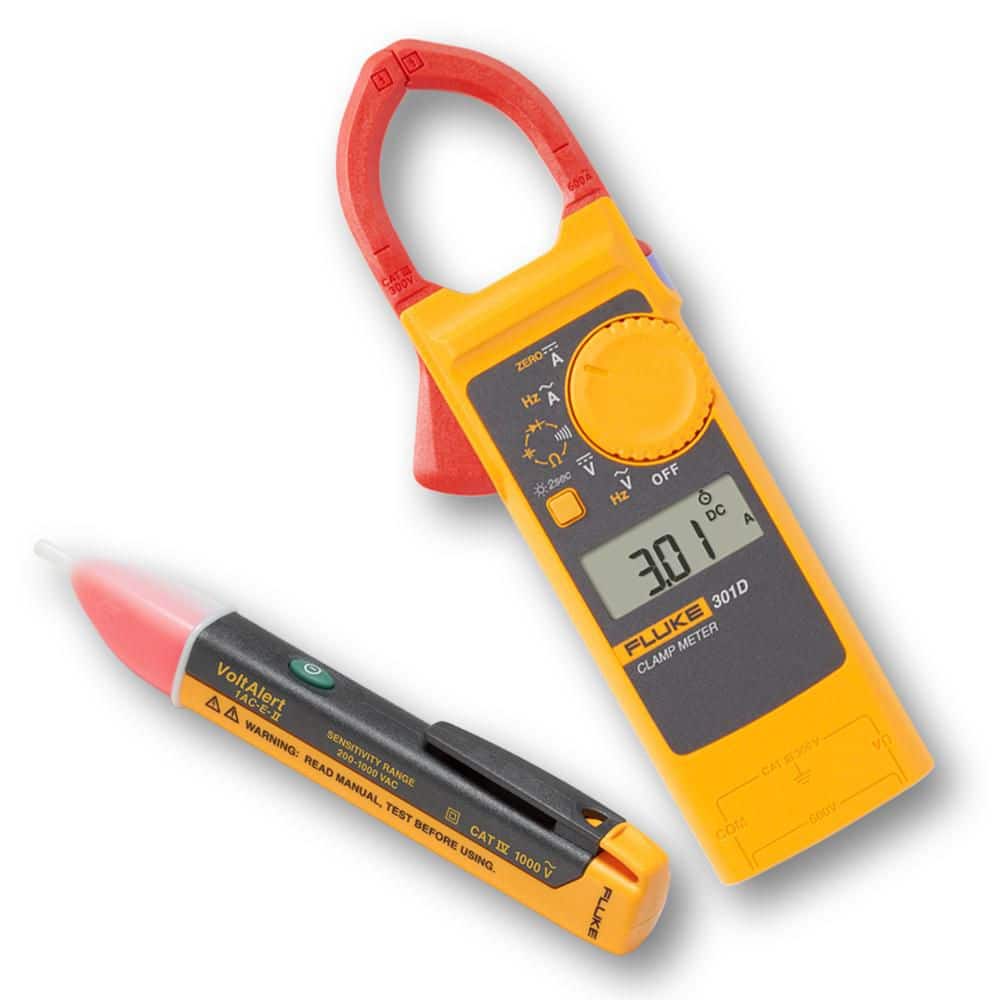 FLUKE 301D Clamp Meter and 1AC Voltage Tester 6050407 - The Home Depot