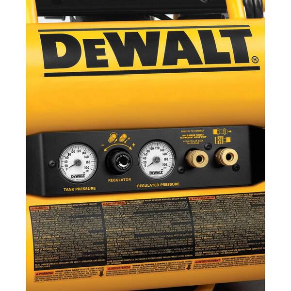 DEWALT 4 Gal. 1.1 HP Continuous Electric Wheeled Dolly Style Air Compressor with Panel D55154 The Home Depot