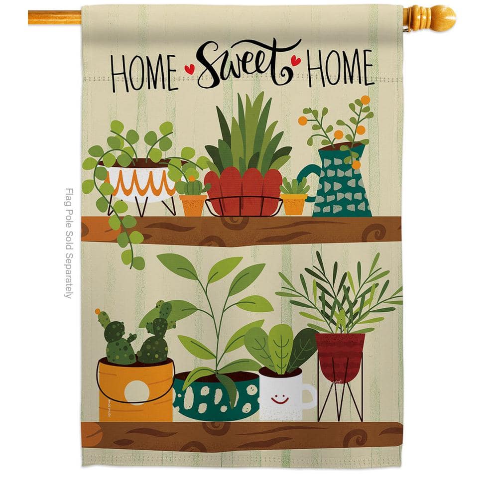 Breeze Decor 28 in. x 40 in. Group Plants Sweet Home House Flag 2-Sided ...
