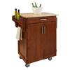 HOMESTYLES Cuisine Cart Warm Oak Kitchen Cart with Natural Wood Top ...