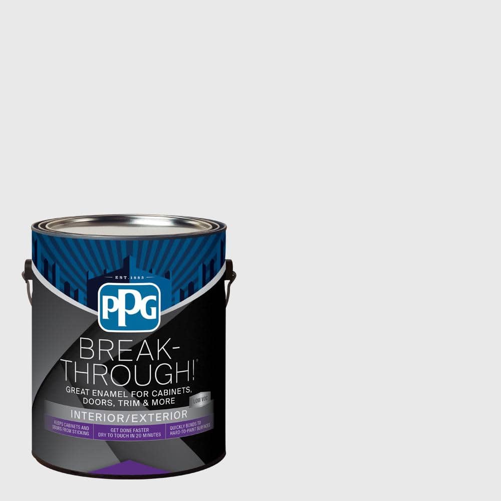 Break-Through! 1 gal. PPG1043-1 Snowbank Semi-Gloss Door, Trim ...