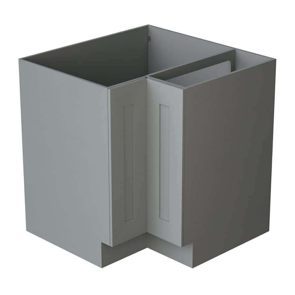 WOWOW 36 in. W x 24 in. D x 34.5 in. H Ready to Assemble Plywood Floor Corner Kitchen Cabinet in ...